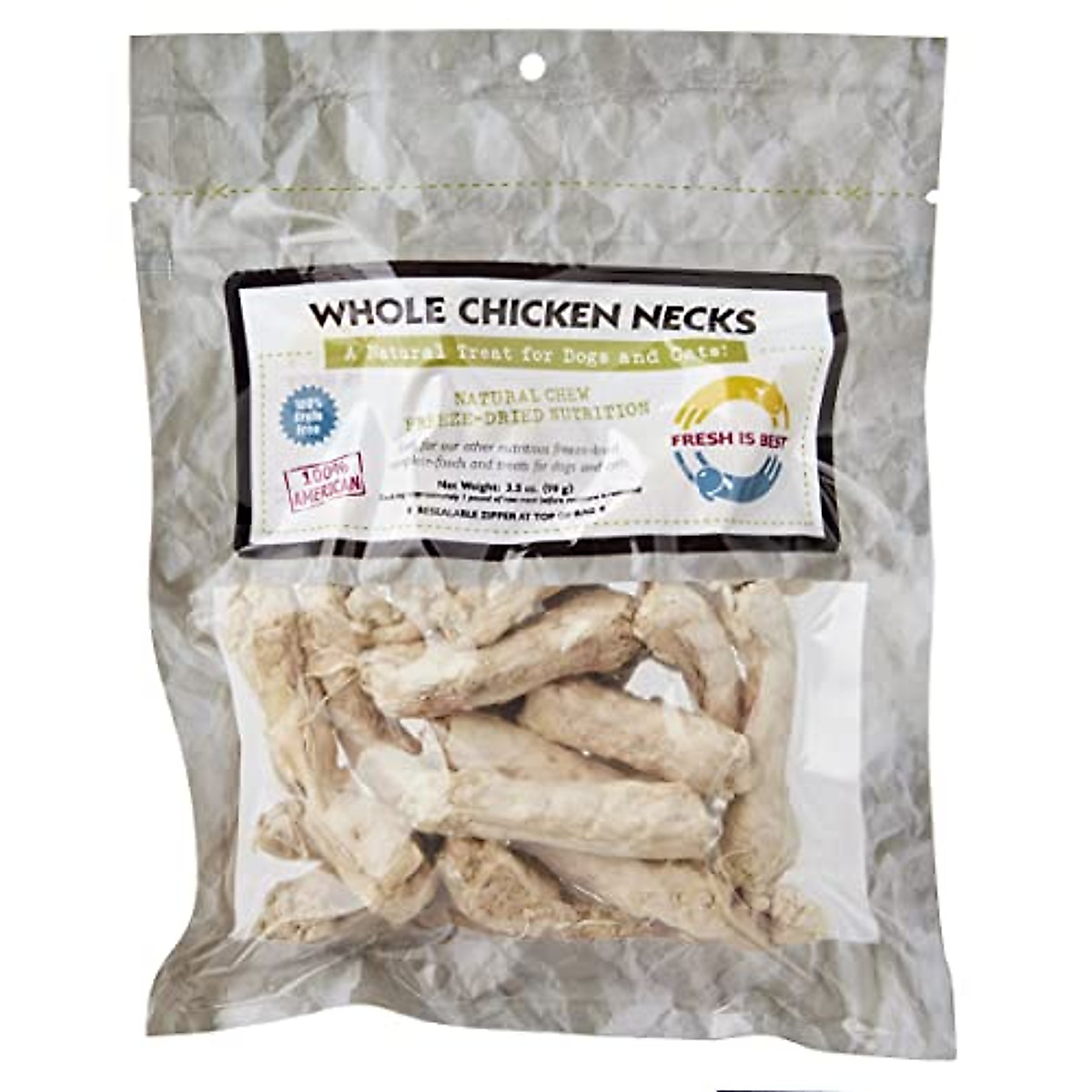 Fresh Is Best - Freeze Dried Healthy Raw Meat Treats for Dogs & Cats - Chicken Necks