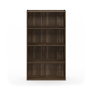 Furinno Pasir 4-Tier Open Shelf, Columbia Walnut