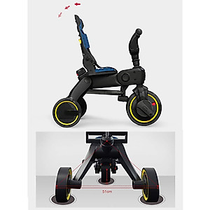 ZWJ-Children Tricycle Kid Trike Foldable Children Push Trike Portable Kids Tricycle with Seat Belt，Safe Canopy Bike, Gift for 1-3 Years Old