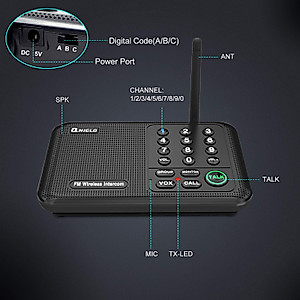 Intercoms Wireless for Home, Home Intercom System Wireless, 5280 Feet Long Range House Intercom System for Business, Two Way Wireless Intercoms for Office, Wireless Room Monitor