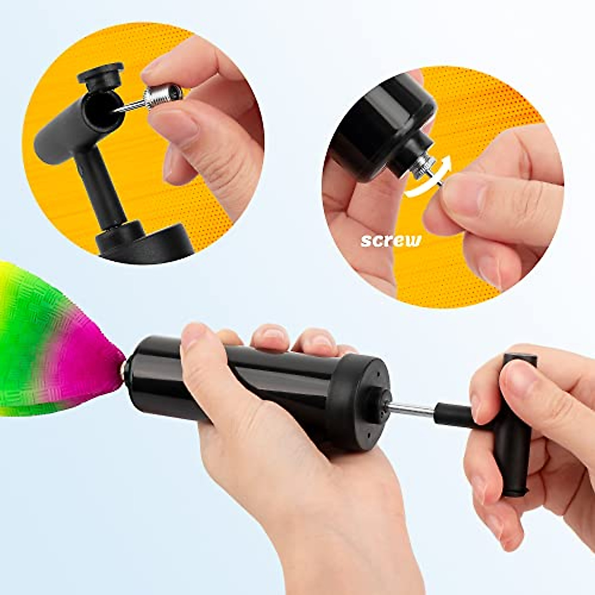 Homotte 6 Pcs Rainbow Playground Balls for Kids, 5 Inch Small Kickball Dodgeball Handball Set for Indoor & Outdoor Activities with Hand Pump