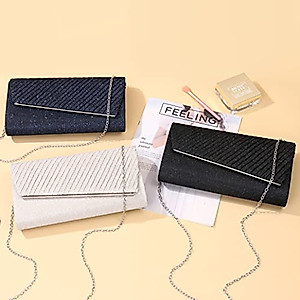 NC ZHANNI Shiny Clutch Purses for Women Evening Bags and Cluthes Flap Envelope Handbags Formal Wedding Party Prom Purse (Beige)