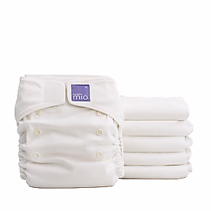 Bambino Mio Miosolo Classic Cloth Diaper Set, Unisex, 6 Count, White