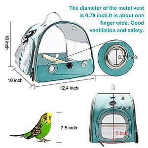 Bird Travel Carrier with Standing Perch,Lightweight Breathable Parrot Outgoing Bags, Small Pet Carrier Bag with Shoulder Strap,Bird Rat Guinea Pig Squirrel Carrier