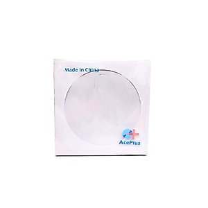 AcePlus 1,000 Pieces White Paper Sleeves for CDs or DVDs - Envelope Holder with Clear Window and Flap, 80g Economy Weight (1 Box = 10 packs x 100 Sleeves)
