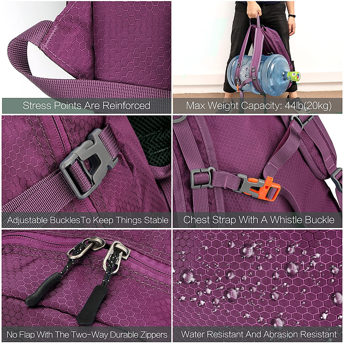 NEEKFOX Packable Lightweight Hiking Daypack 35L Travel Hiking Backpack, Ultralight Foldable Backpack for Women Men