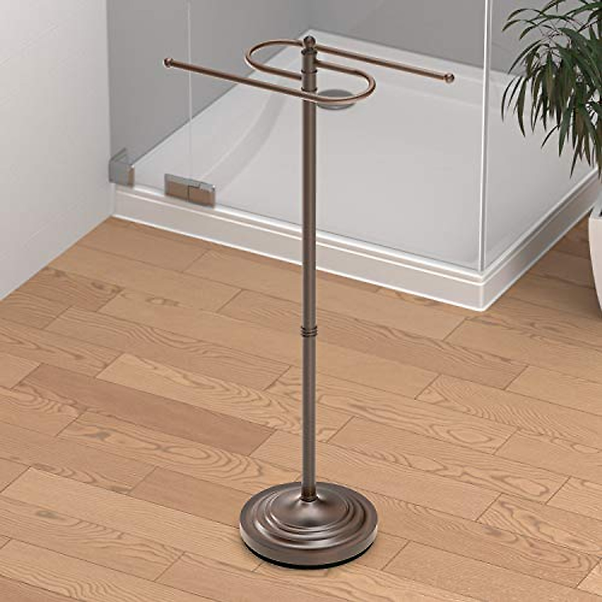 Gatco 1508 Floor Standing S Style Towel Holder, Bronze