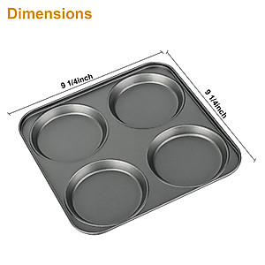 Tiawudi Muffin Top Pan, 4-Cup Hamburger Bun Pan, Large Whoopie Pies Pan, Non-Stick Bakeware for Eggs, Cornbread, Small Cake Layers and Drop Cookies, Set of 3