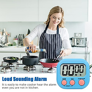 4 Set Digital Kitchen Timer Magnetic Backing Stand, Timers for Baking, Kitchen, Study, Exercise Training, Count up&Count Down Clock Loud Alarm(Include Battery)
