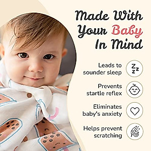 The Wee Bean Baby Swaddle Blanket, Organic Cotton and Bamboo Muslin Blanket, Soft, Breathable, & Multipurpose Baby Blankets for Boys & Girls, Japan Sushi Design, 47 x 47 Inches