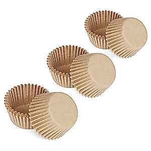 Caperci 500 Count Mini Cupcake Liners Natural Muffin Liners Greaseproof No Smell Small Cupcake Wrappers Baking Cups