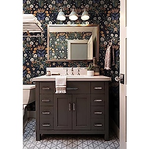 Floralplus Peel and Stick Wallpaper Boho Removable Wallpaper Boho Wallpaper Peel and Stick Leaf Floral Wallpaper for Renter Wall Decor Vinyl Forest Wallpaper 118 * 17.7in