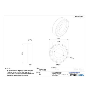 SKF 7304 BECBY Medium Series Angular Contact Bearing, ABEC 1 Precision, 40° Contact Angle, Open, Brass Cage, Normal Clearance, 20mm Bore, 52mm OD, 15mm Width, 9500lbf Static Load Capacity, 17400lbf Dynamic Load Capacity