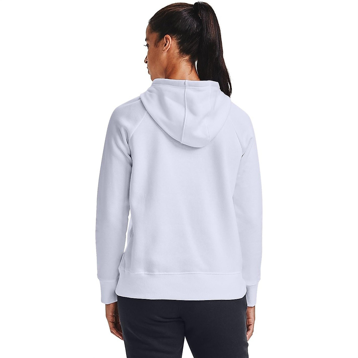Under Armour Womens Rival Fleece Pull-Over Hoodie , White (100)/Black , XX-Large