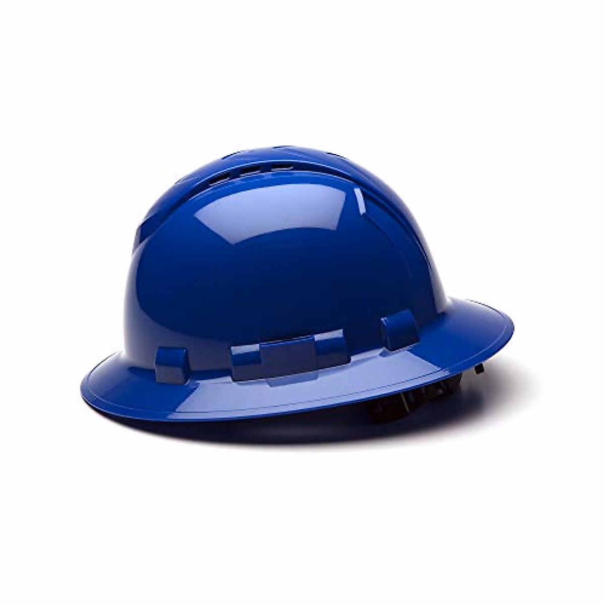 Pyramex Ridgeline Full Brim Hard Hat, Vented, 4-Point Ratchet Suspension, Blue