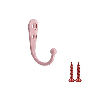 Nicerity Wall Mounted Coat Hooks, Hooks for Wall 44x30mm 10pcs, Red (Slightly Pink)