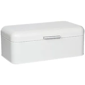 Culinary Couture Large White Bread Box for Kitchen Countertop - Bread Storage Container - Powder-Coated Stainless Steel Vintage Bread Boxes for Kitchen Counters - Bonus Recipe EBook