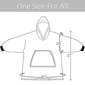 Tirrinia Oversized Wearable Blanket Sweatshirt Comfortable Plush Giant Houndstooth Hoodie Wearable Blankets Gift for Adults Men Women Teenagers Kids