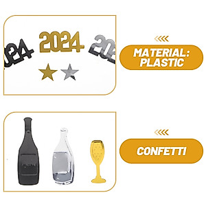 VILLCASE 3 Bags 2024 New Year Confetti Shinny 2024 New Years Eve Party Supplies Happy New Year Confetti Star Sprinkles Table Decorations for Holiday Decorations