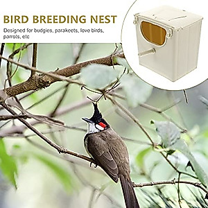 NUOBESTY Bird Cage Feeder Parrot Breeding Nest Plastic Cockatiel Breeding Box Screw Mount Bird Nest House Cage Tree Hanging Bird Hut Habitat for Canary Budgie Lovebird Bird Buddy