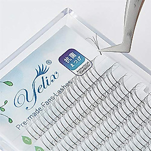 3D Russian Volume Lash Premade Fan Eyelash Long Stem Clustered Eyelash Extensions C Curl 0.07mm Thickness 11mm Length