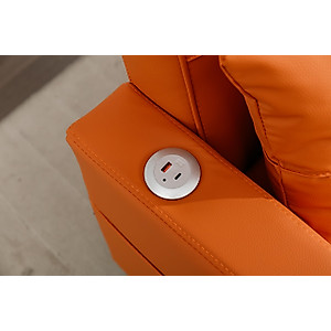 Convertible Sleeper Chair Bed, 3-in-1 Adjustable Small Sofa Bed Couch with USB Type C Ports Wear-Resistant Scratch-Resistant Leather for Living Room Apartment Small Space