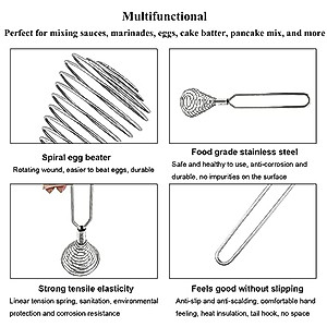 Stainless Steel Spring Coil Whisk Wire Whip Cream Egg Beater Gravy Cream Hand Mixer Kitchen Tool Accessories For Mixing, Blending, Beating, Stirring, Cooking