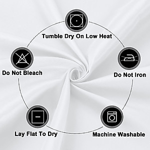 PureFit 6 Pack White Table Cloths 60 x 102 Inch, Stain and Wrinkle Resistant Table Linen for 6 Ft Rectangle Table, Polyester Table Covers for Dining Table, Wedding, Party, Banquet and Camping