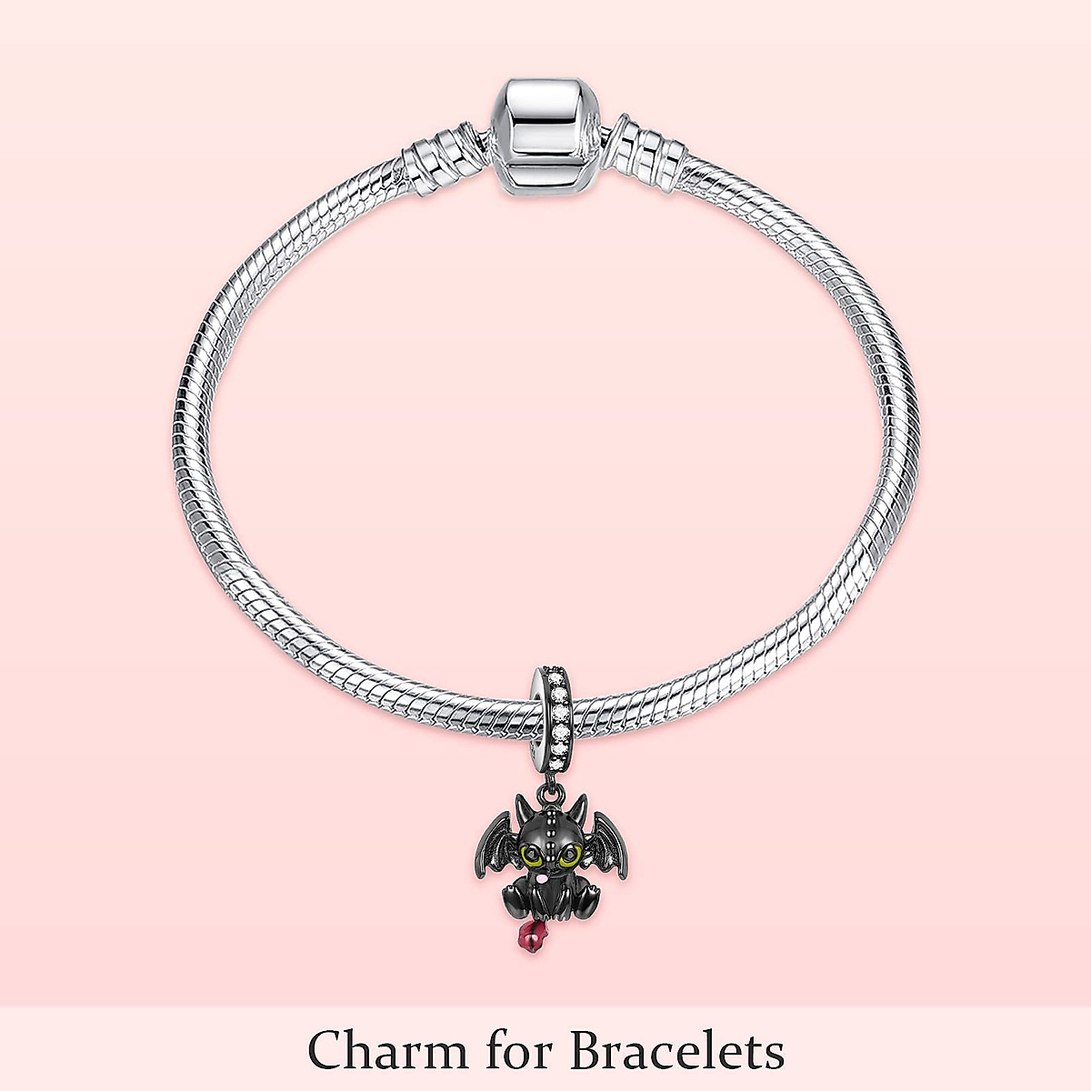 EZ Tuxedo MITSOKU Happy Present Box Charms in 925 Sterling Silver with Red Enamel for Bracelets