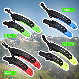 MAKELEN Bike Fender Set Mudguard Set Front and Rear 2 Parts-Universal Full Cover Thicken Widen Bicycle Adjustable Bike Fender Mud Guard Mudflap for MTB Road Bike Mountain Bike Black&Green