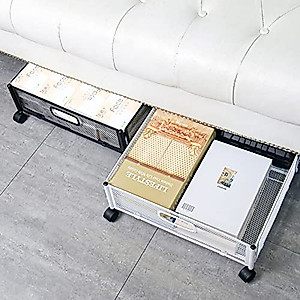 OXBZKMY Under Bed Clothing Storage with Wheels, Foldable Under Bed Shoe Storage Organizer Drawers, Under the Bed Storage Rolling Cart for Bedroom Clothes Shoes Blankets