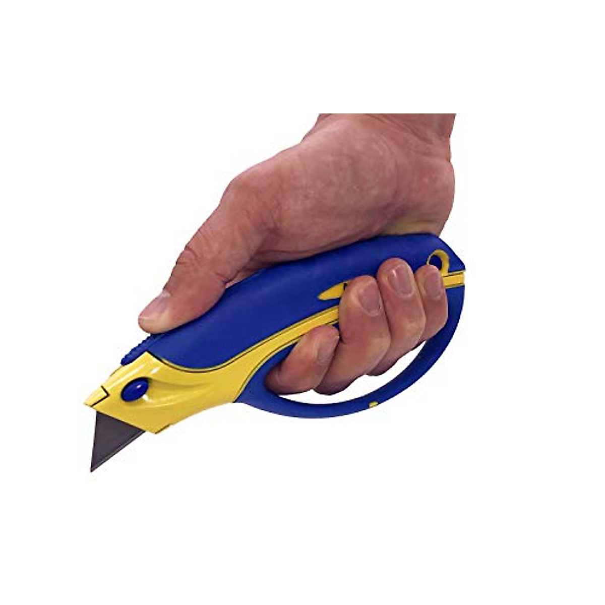 Safe-Grip Retractable Comfort-Grip Box Cutter Utility Knife, Protects Knuckles 6-3/4” Long