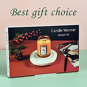 HonFHena Candle Warmer Plate, Electric Gravity Auto On/Off Candle Wax Melt Warmer for Scented Wax Large Jar Candles (Black)