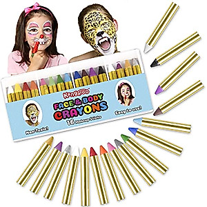 16-Makeup Sticks Face Painting Kit for Kids I Face Painting Kit Professional Makeup Set I Body Paints for Adults & Toddlers Markers Set I Perfect Body Makeup Washable Paint for Birthday Girls & Boys