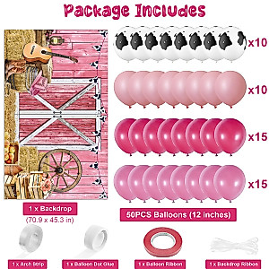 Partydream Cowgirl Party Decorations Western Cowgirl Party Supplies Includes 50pcs Cowgirl Balloons and 1Pcs Western Banner for Cowgirl Birthday Party Decorations Western Party Supplies