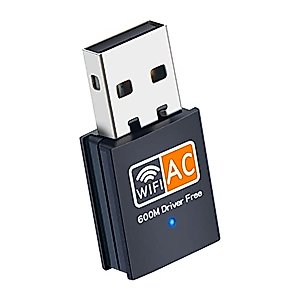 USB WiFi Adapter, 5G/2.4G Dual Band Wireless USB WiFi Adapter for PC, 600Mbps High Speed WiFi Adapter for Desktop PC, Linccras WiFi Dongle Support Windows 7/8/10 and Mac