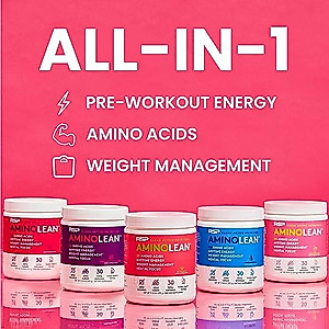 RSP NUTRITION AminoLean Pre Workout Powder, Amino Energy & Weight Management with Vegan BCAA Amino Acids, Natural Caffeine, Preworkout Boost for Men & Women, 30 Serv, Pink Lemonade…