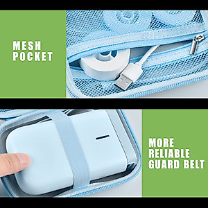 Case Compatible with NIIMBOT D11 Label Printer，Carrying Bag Storage Holder for Mini Smart Label Maker Label Printer Machine and Paper (Blue)