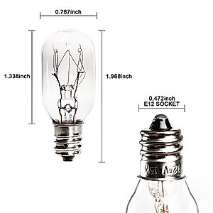 haraqi 6 Pack 15 Watt E12 Socket Salt Lamp Bulbs,Replacement Incandescent Bulbs for Himalayan Salt Rock Lamps and Plug in Night Lights