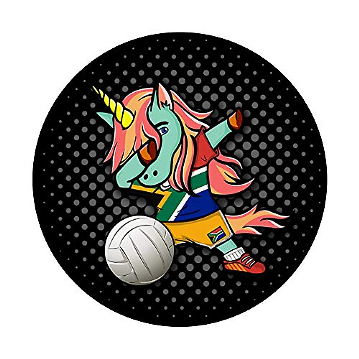 Dabbing Unicorn South Africa Volleyball Lovers Jersey Flag PopSockets PopGrip: Swappable Grip for Phones & Tablets