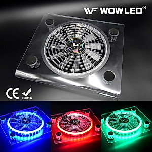WOWLED Cooling Fan Mini 3 keys Control Gaming USB RGB LED Cooler Thermal Fan Pad for PS4 Playstation 4 XBOX One X Consoles Laptop Notebook PC CPU Coolers Computer Cooling Strip Light Case Fan