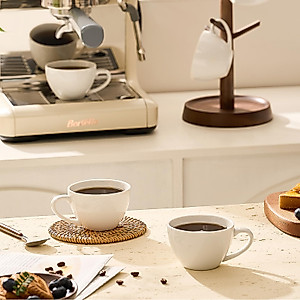 Hlukana Porcelain Espresso Cups Set of 4, 4 oz Small Coffee Mugs, White Demitasse Cups Perfect for Espresso Machine and Coffee Maker, Microwave Dishwasher Safe Espresso Cups