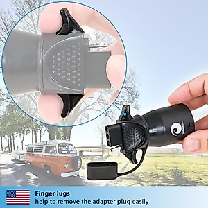 valonic Trailer Plug Adapter - with dust Cover - 7 Way Blade to 4 Way Flat - Trailer Connector for Trailer Light - 7 pin to 4 pin - Female