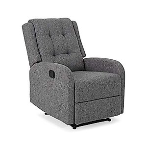 Great Deal Furniture Smith Traditional Upholstered Recliner, Charcoal Tweed