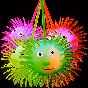 36 Pcs LED Puffer Ball Glowing Puffer Balls, Goodie Bag Stuffers Squishy Ball Light up Toys for Birthday Goodie Bag Filler, Stocking Stuffers Sensory Supplies, Boys and Girls