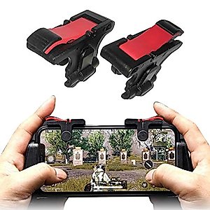 schicj133mm Mobile Game Direction Shooting Controller，Game Controller Gamepad Left Right Mobile Phone Gaming Triggers for PUBG，More Game Black
