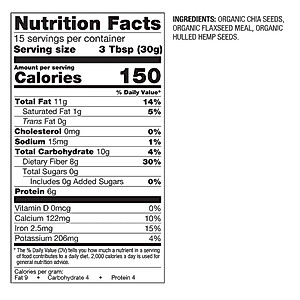 BetterBody Foods Superfood Organic Super Seeds - Blend of Organic Chia Seeds, Milled Flax Seed, Hemp Hearts, Add to Smoothies Shakes & More, 1lb, 16 oz