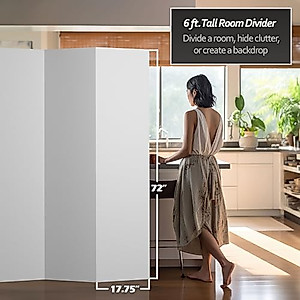 6 ft. Tall White Temporary Cardboard Folding Screen - 6 Panel