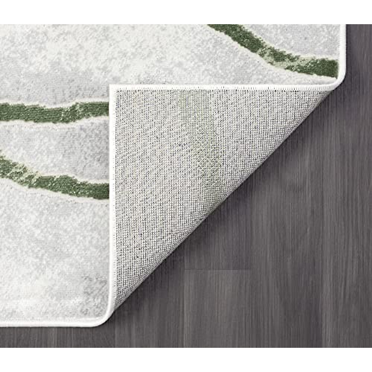 Abani Atlas 5'x8' Green/Grey Area Rug, Contemporary Web - Durable Non-Shedding - Easy to Clean