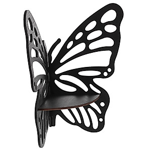 HOOTNEE Butterfly Floating Shelf for Wall Wooden Wall Mounted Storage Shelf Nursery Wall Shelf Rustic Butterfly Wall Shelf for Crystals Stones and Decor Cute Display Shelf